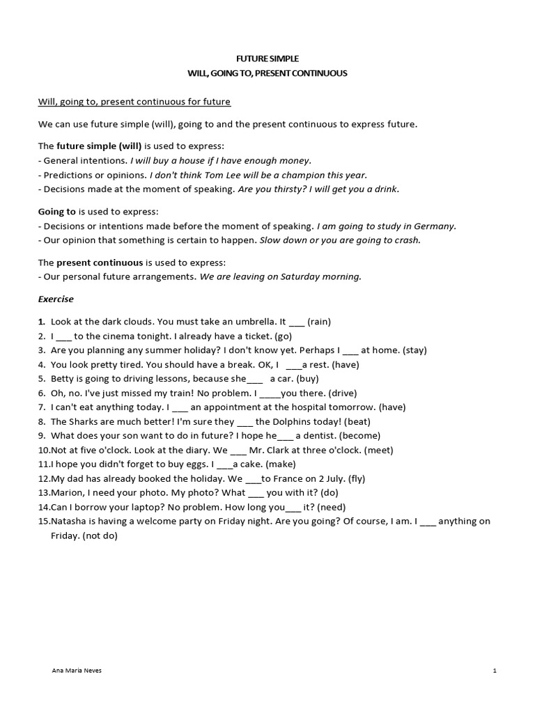 Future Simple | PDF