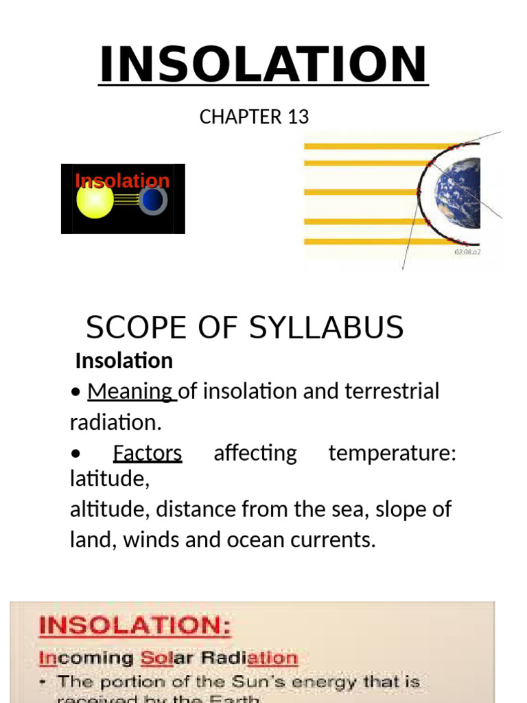 Insolation Class 9 Geo With Questions | PDF