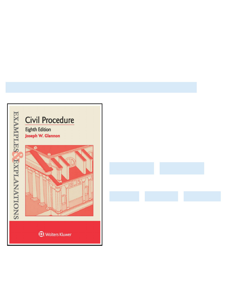 Examples & Explanations for Civil Procedure 8th Edition by Joseph W ...