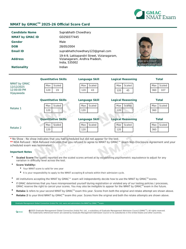 Exam Score Card | PDF | Evaluation Methods