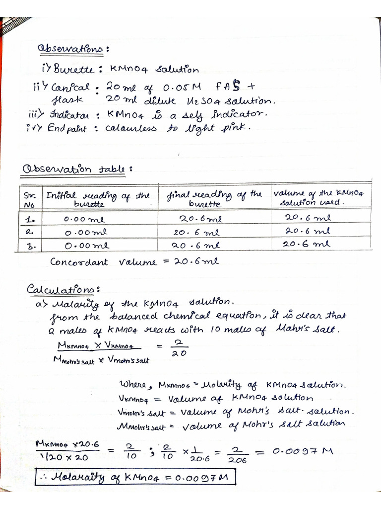 Chemistry Practical 1-11 | PDF