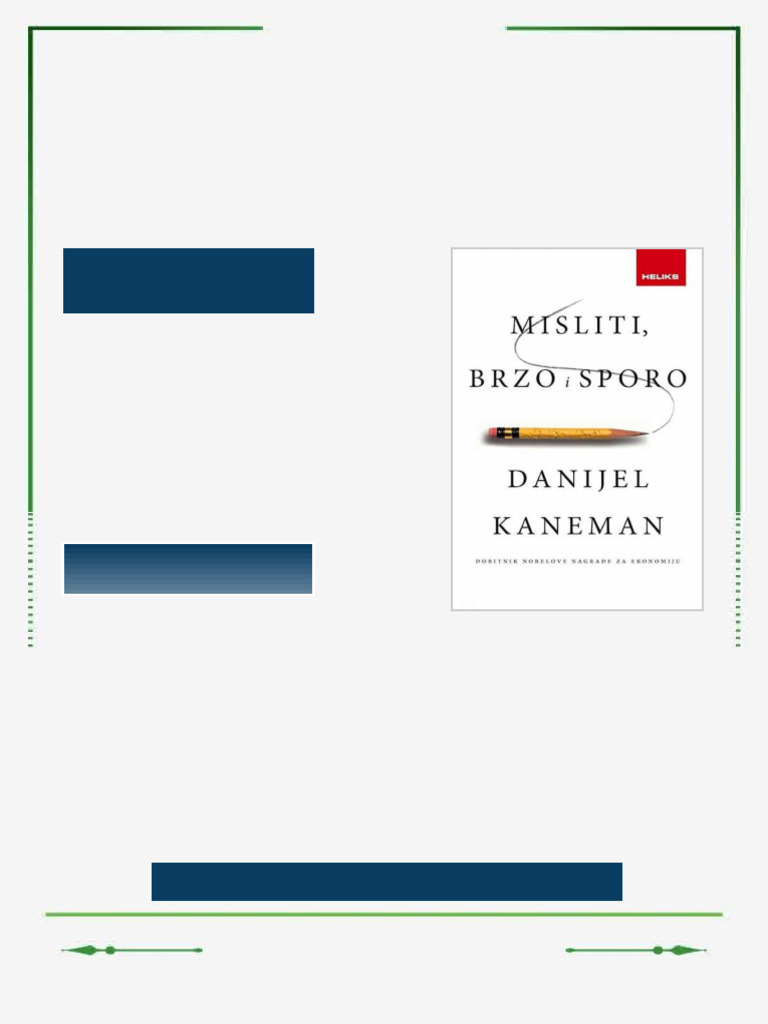 Misliti Brzo I Sporo Daniel Kahneman Kahneman Daniel Ebook Multi Device ...