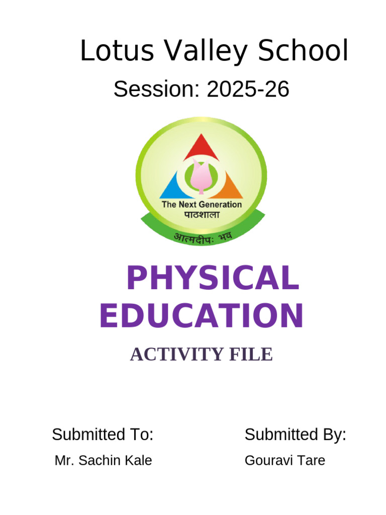 Physical Education Activity File 2025-26 | PDF
