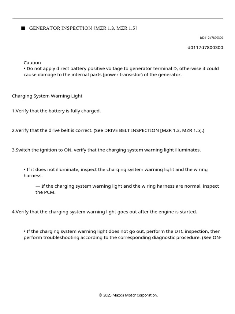 Generator Inspection Mzr 13 Mzr 15 | PDF | Electric Generator | Electricity