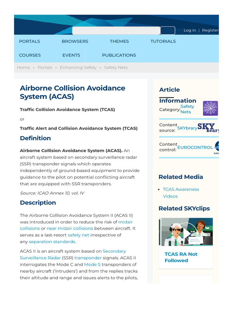 TCAS: Airborne Collision Avoidance System | PDF | Transponder ...