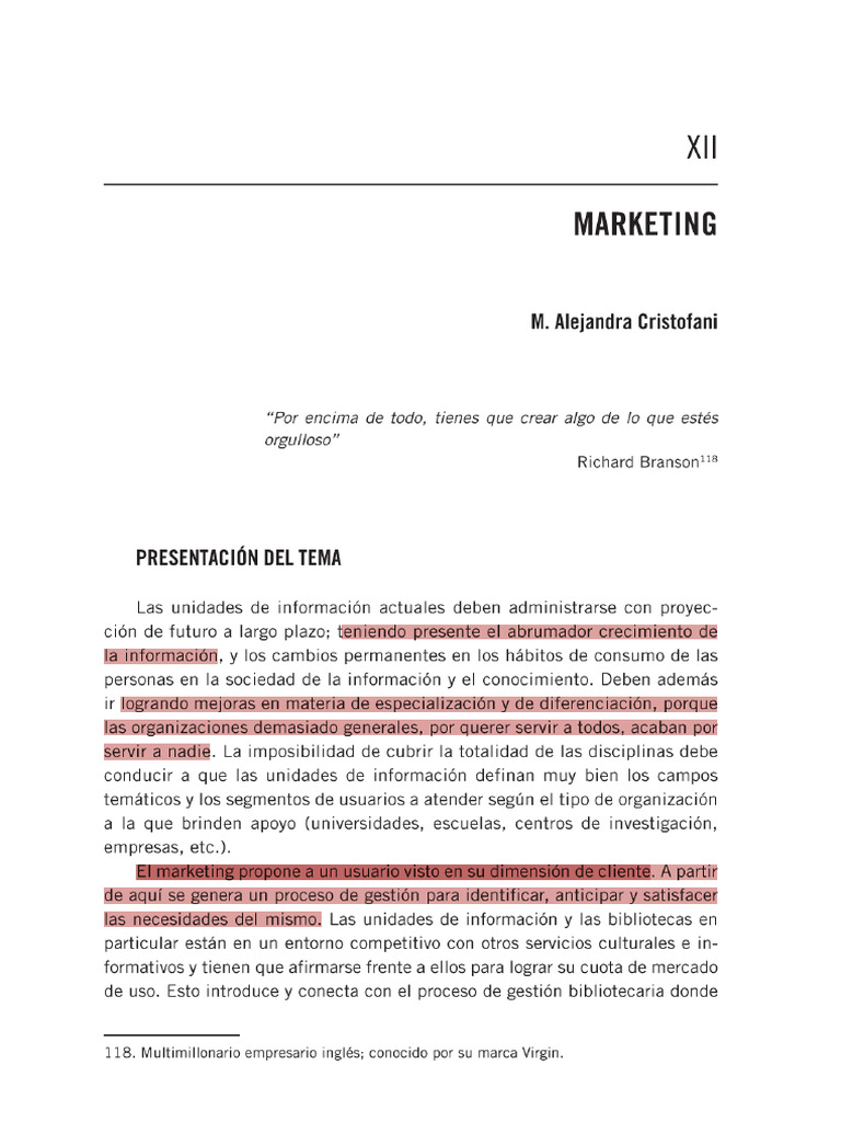 Monfasani - Introducción a La Administración y Gestión Bibliotecaria (Capítulo 12, Marketing ...