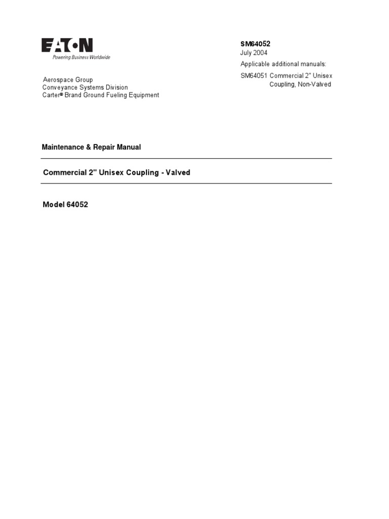 Commercial 2" Unisex Coupling - Valved | PDF | Screw | Mechanical ...