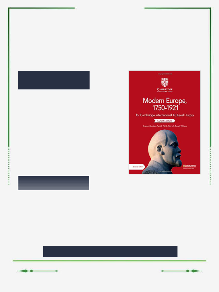 Cambridge International AS Level History Modern Europe 1750 1921 ...