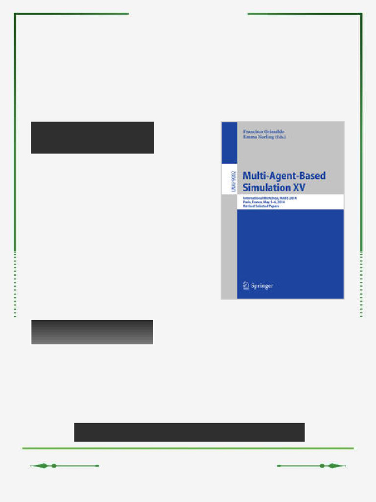 Multi Agent Based Simulation XV International Workshop MABS 2014 Paris France May 5 6 2014 ...