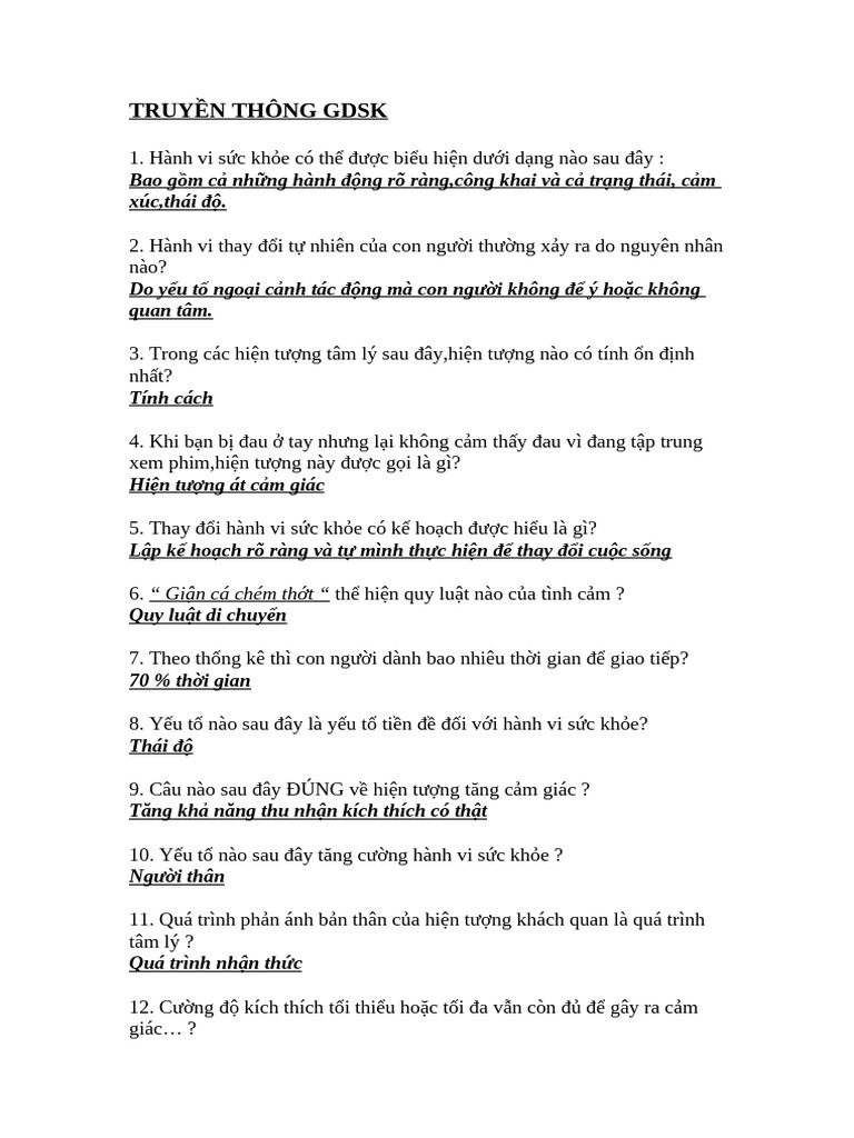 Truyền Thông GDSK | PDF