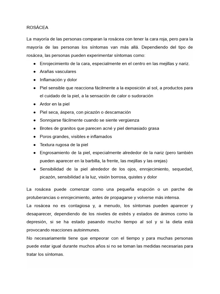 ROSÁCEA | PDF | Alimentos | Inflamación