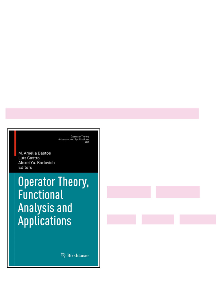 (Ebook) Operator Theory, Functional Analysis and Applications (Operator ...