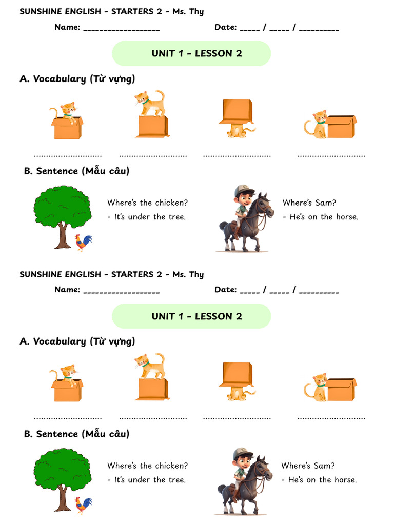 Starters 2 - Unit 1 Lesson 2 | PDF