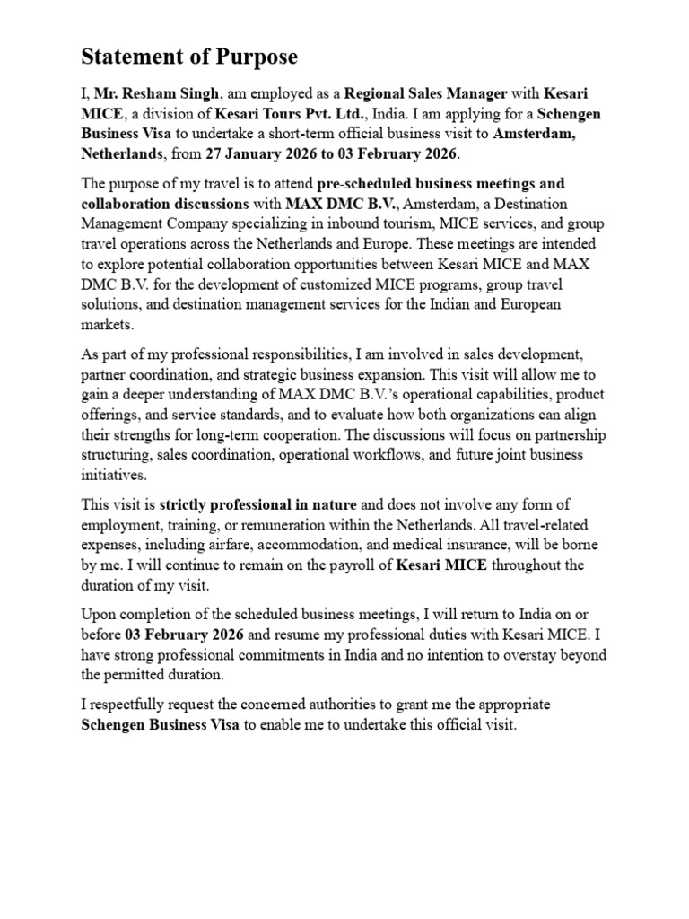 Statement of Purpose | PDF