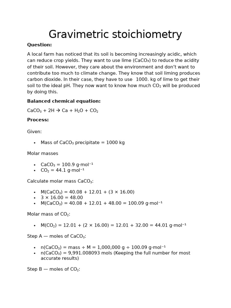 Gravimetric Stoichiometry | PDF
