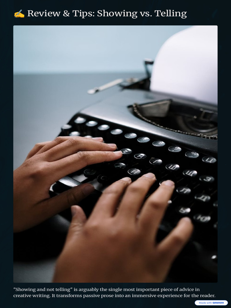Review and Tips Showing Vs Telling | PDF