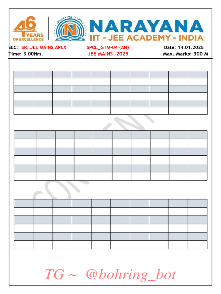 14 01 2025 Sc Model a & Apex Jee Main Spcl Gtm 04 an Key&Sol | PDF ...