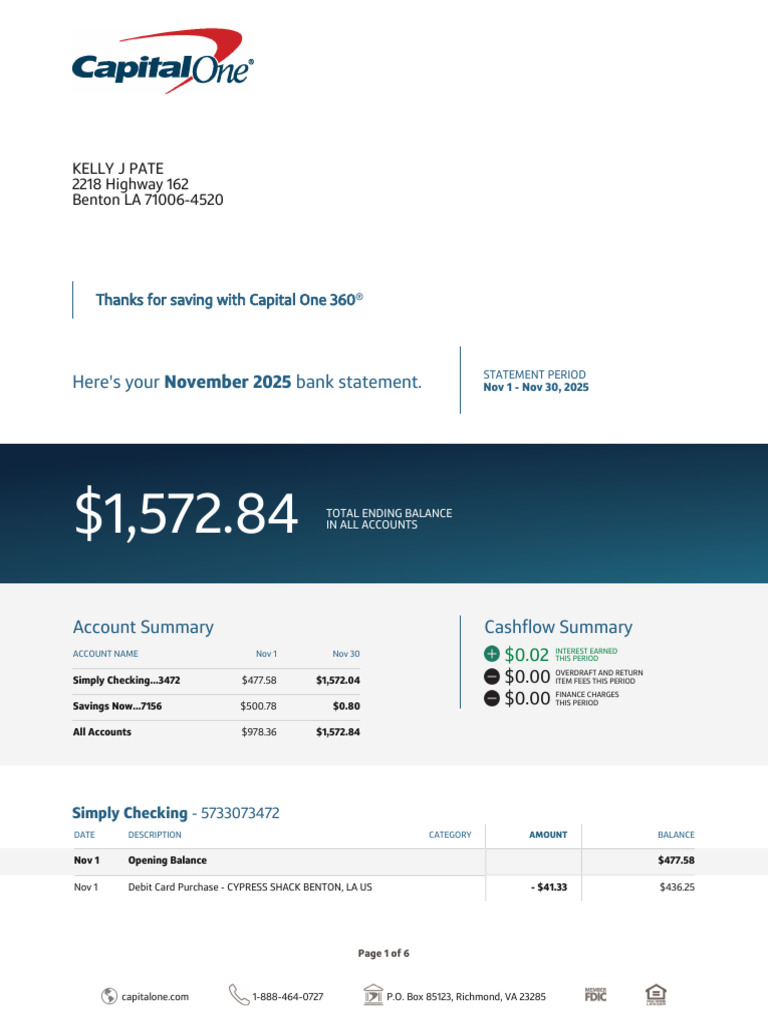 November bank statement-2026-01-04T10_46_31.982Z | PDF | Credit Card ...