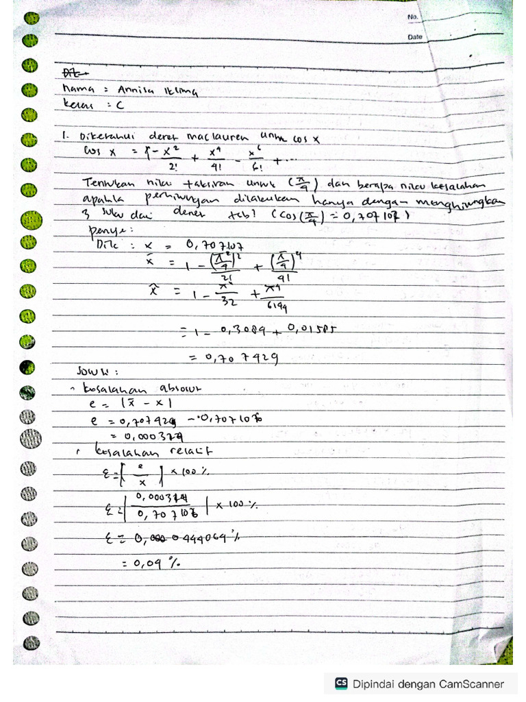 Tugas 1 Metode Numerik | PDF