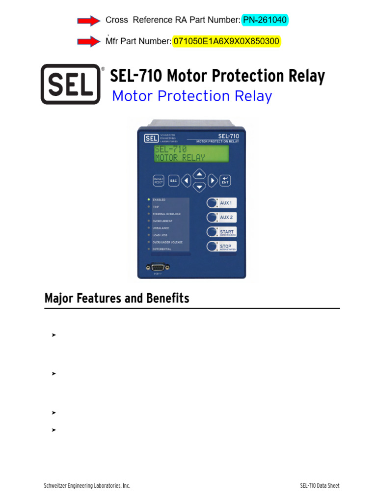 SEL-710 Motor Protection Relay Overview | PDF | Optical Fiber ...