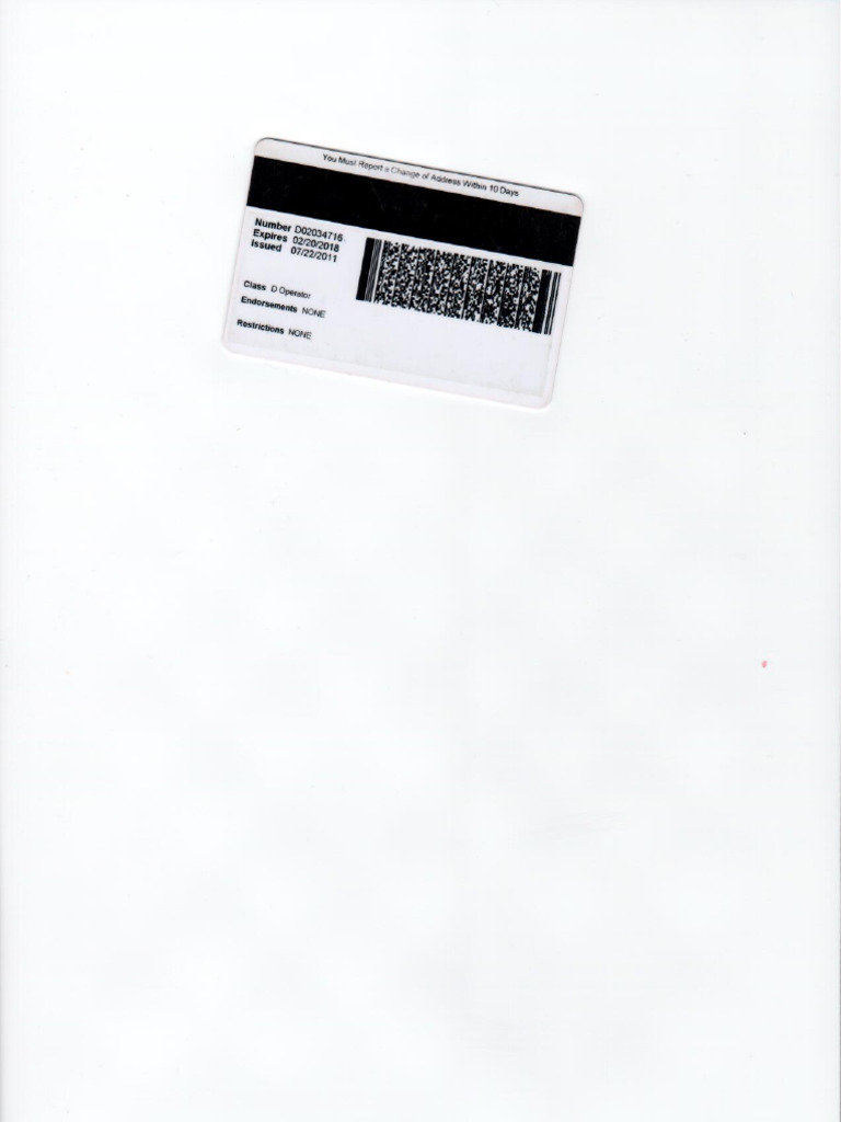 Drivers License Back | PDF