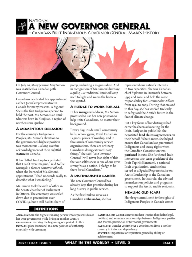Canada's First Indigenous Governor General | PDF | Government | Canada