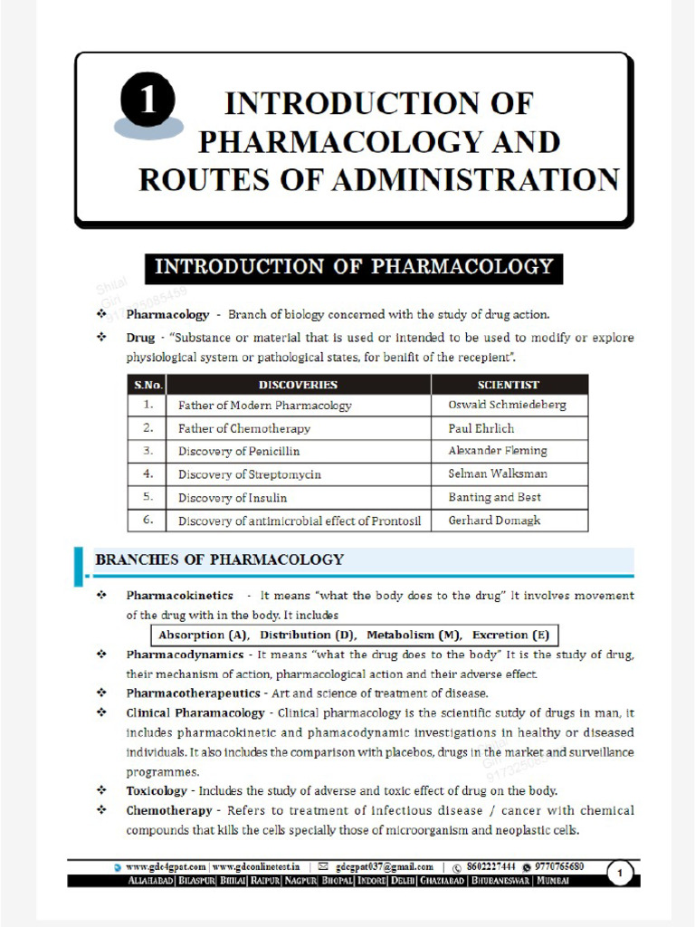 Introduction Pharmacology | PDF