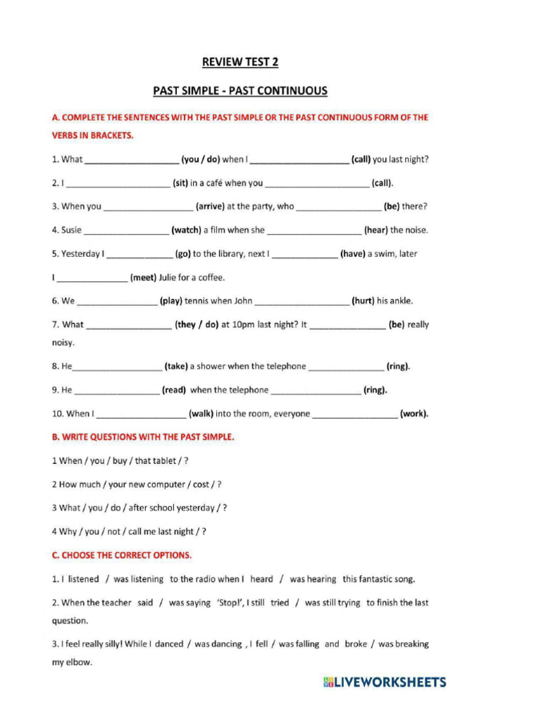 Practice Simple Past and Past Continuous | PDF