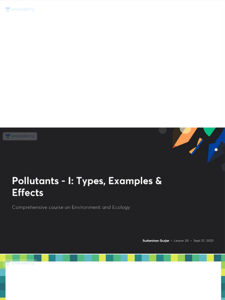 Pollutants I Types Examples Effects With Anno | PDF