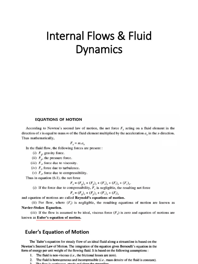 Internal Flows & Fluid Dynamics | PDF | Fluid Dynamics | Flow Measurement