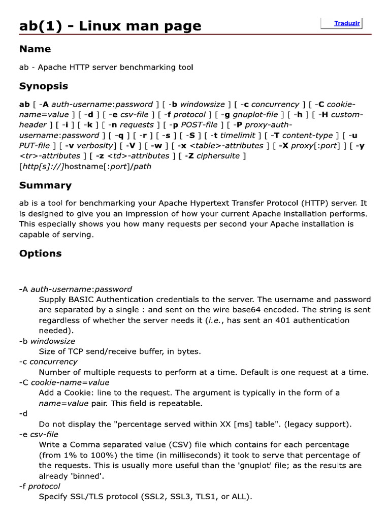 Ab (1) - Linux Man Page | PDF