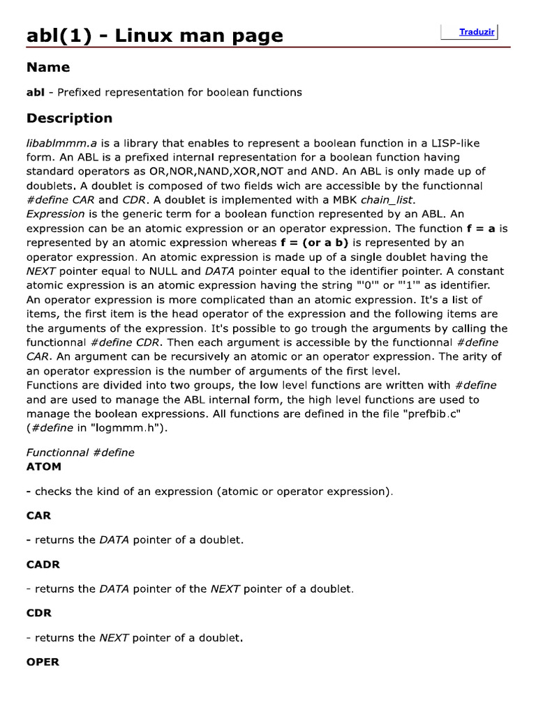Abl (1) - Linux Man Page | PDF
