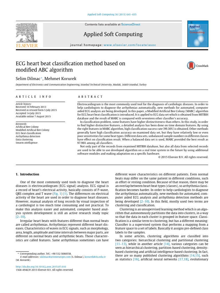ECG Heart Beat Classification Method Based on Modifie 2015 Applied Soft ...