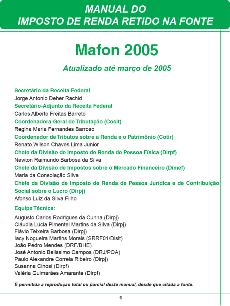 Manual Irrf Rf | PDF | Impostos | Renda