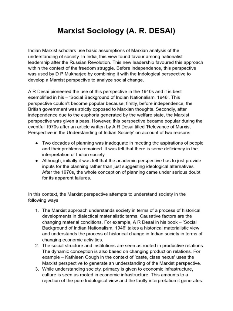 3-AR Desai DFinal | PDF | Marxism | Nationalism