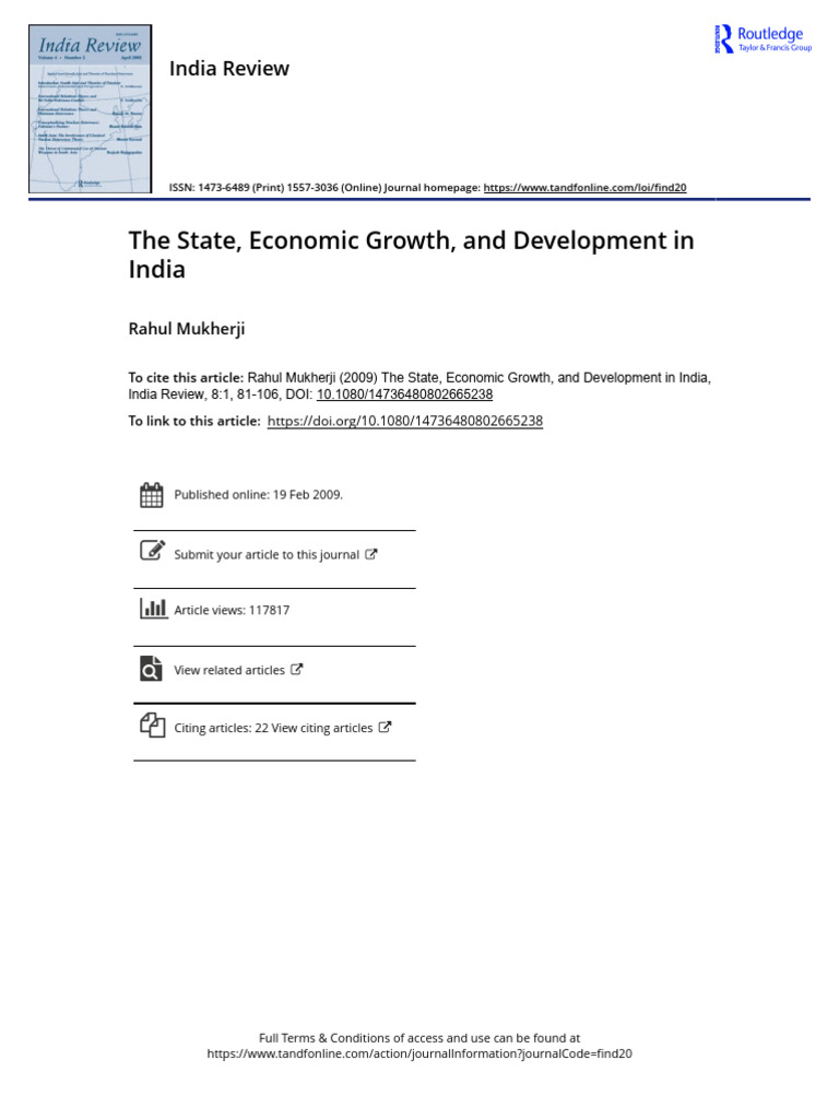 State and Economic Growth in India | PDF | Indian National Congress ...
