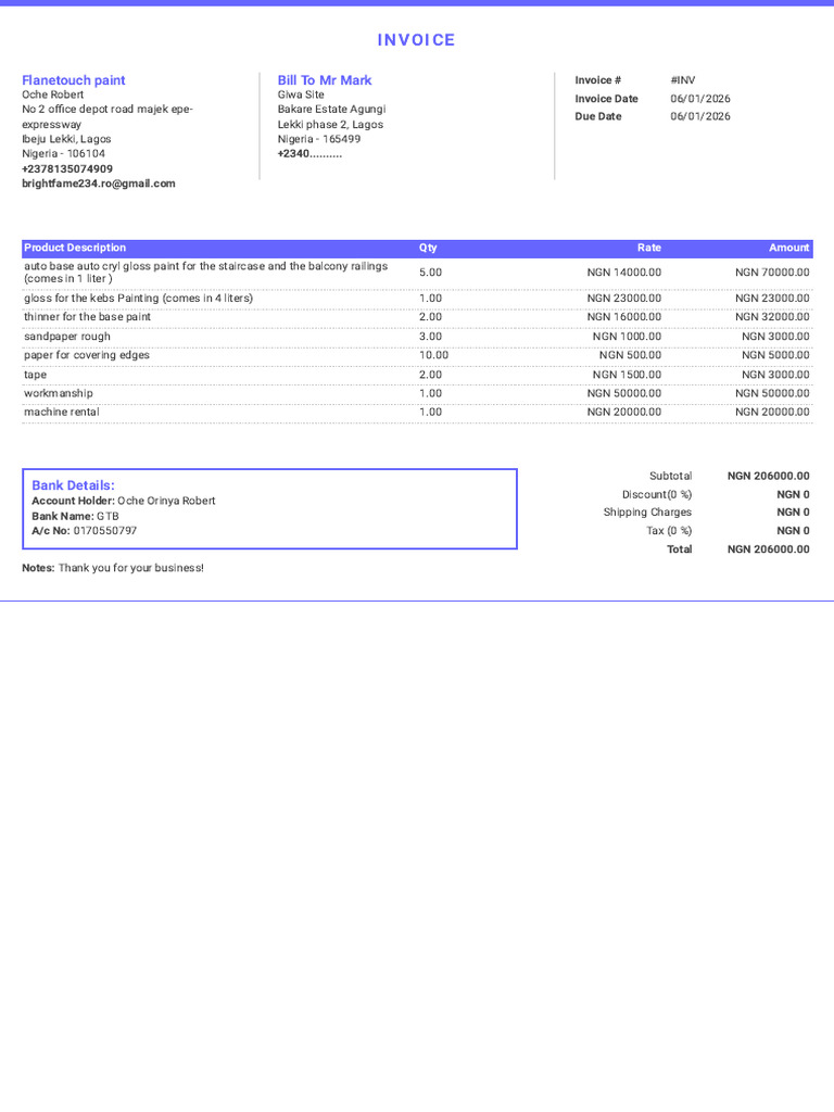 Estimated Invoice | PDF | Business Documents