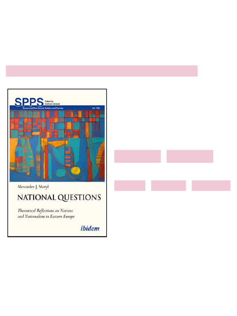 National Questions Alexander Motyl - ebook and textbook resources | PDF ...