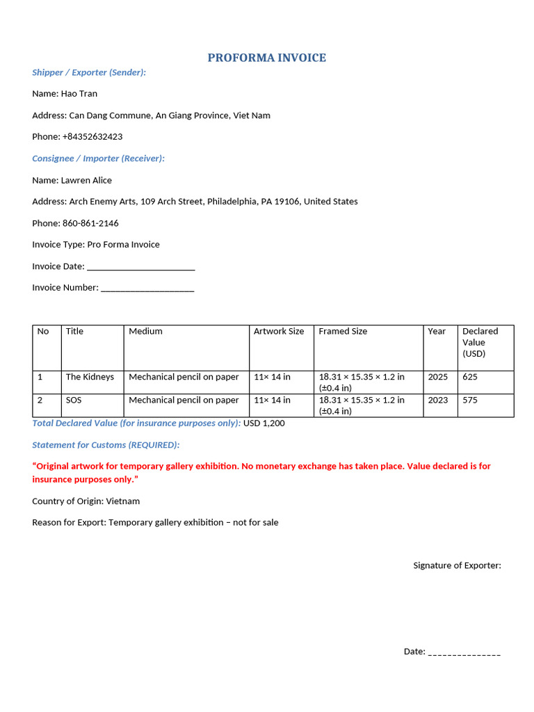 Proforma Invoice | PDF