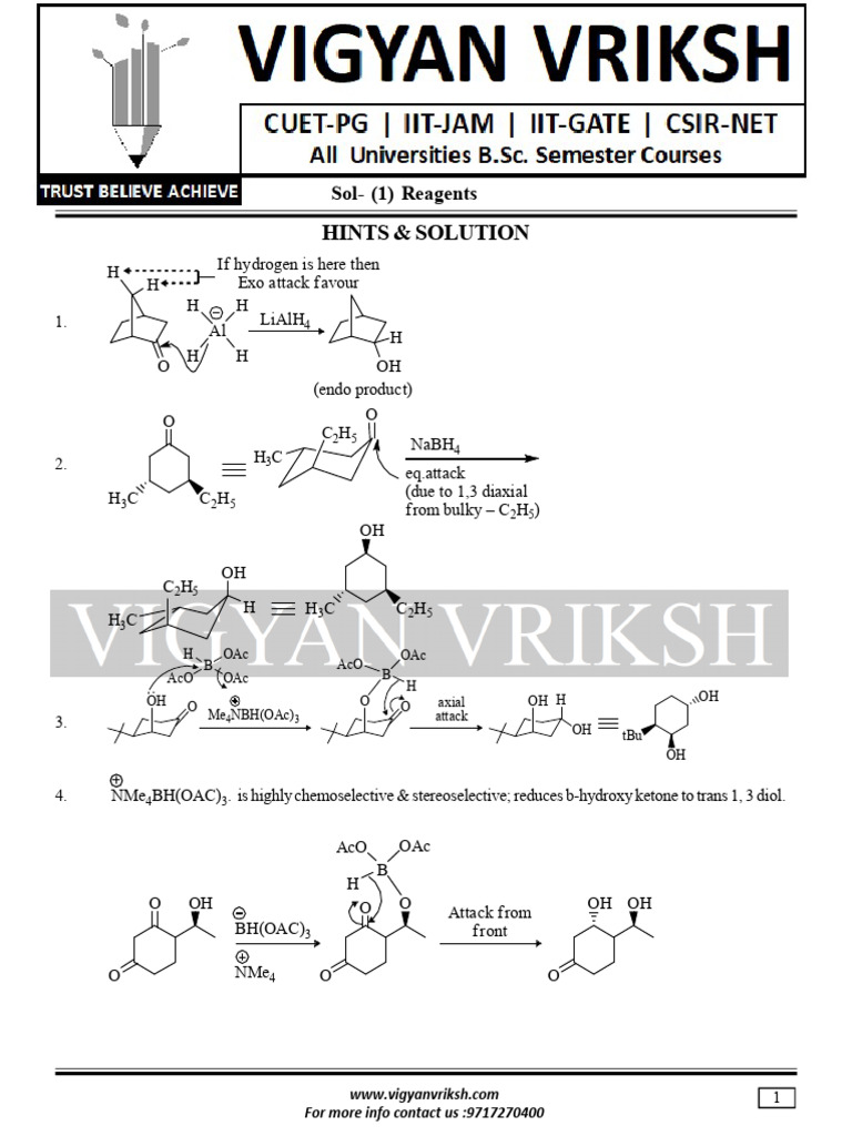 Reductive Reagents and Mechanisms in Organic Chemistry | PDF | Chemical ...