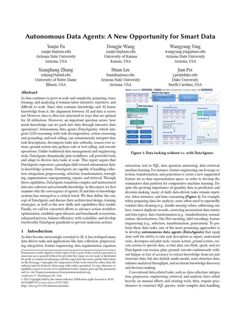 Autonomous Data Agents Revolutionize Data Processing | PDF | Data ...