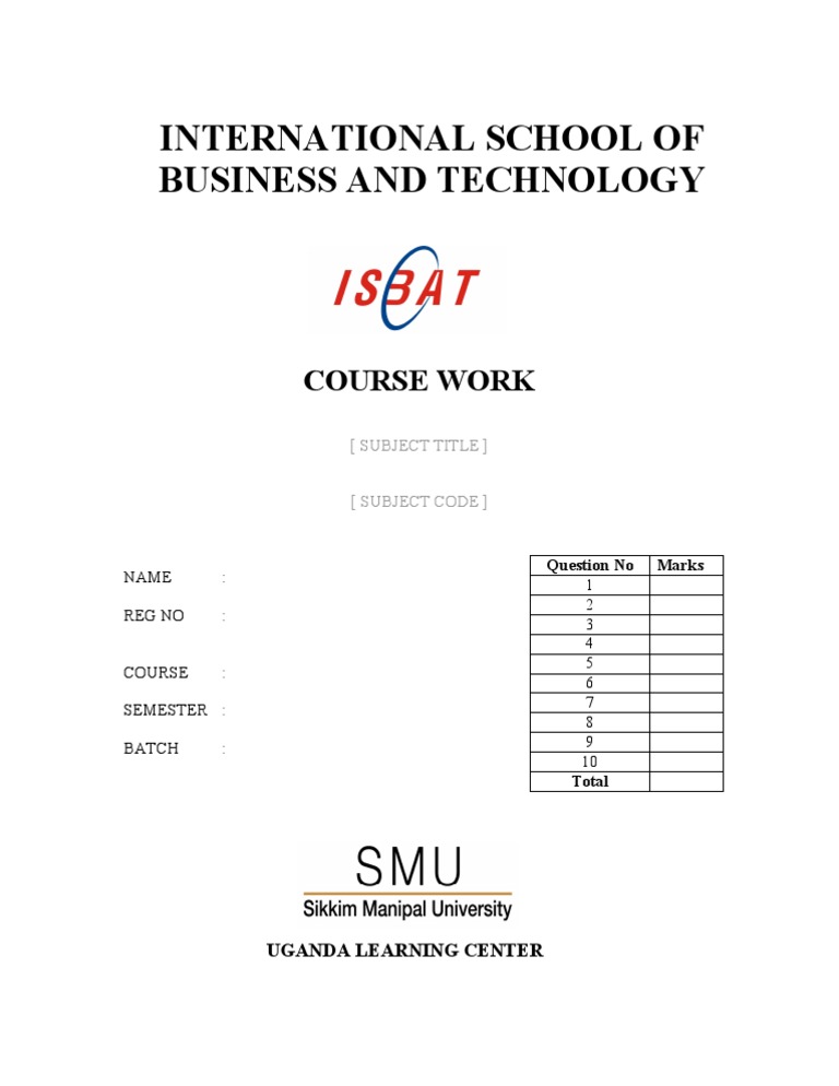Course Work Submission Template | PDF | Computers | Technology ...