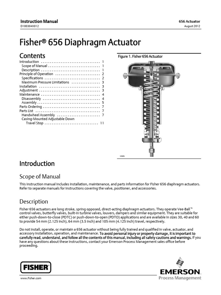 Fisher 656 Diaphragm Actuator Manual | PDF | Valve | Actuator