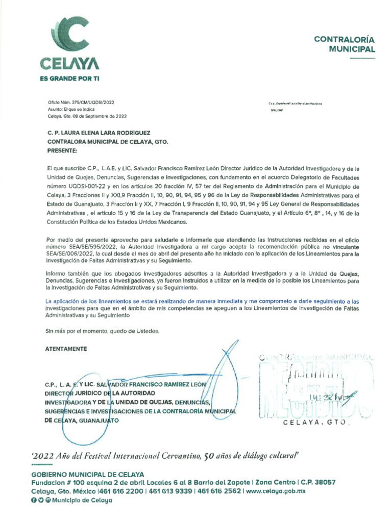 Celaya Respuesta RNV 006 2021 | PDF