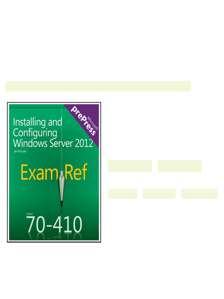Exam Ref 70 410 Installing and Configuring Windows Server 2012 digital version 2025 | PDF ...