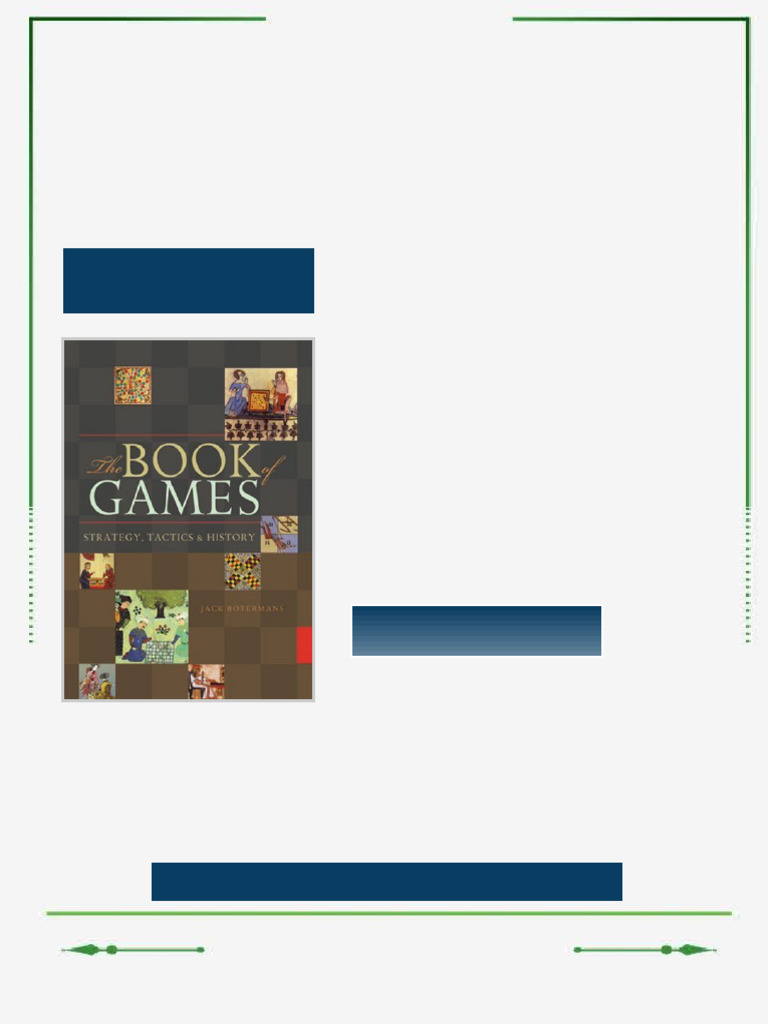 The Book of Games Strategy Tactics History First Edition Jack Botermans ...