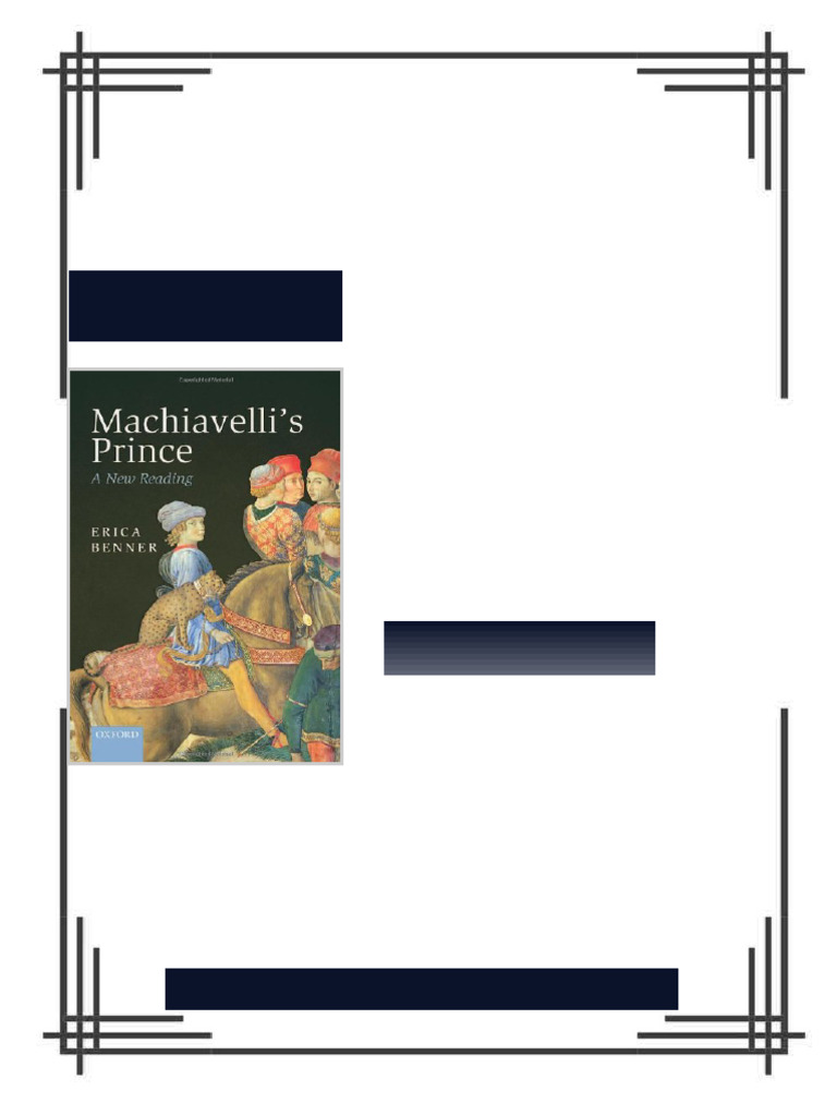 Machiavelli s Prince A New Reading 1st Edition Erica Benner ebook ...
