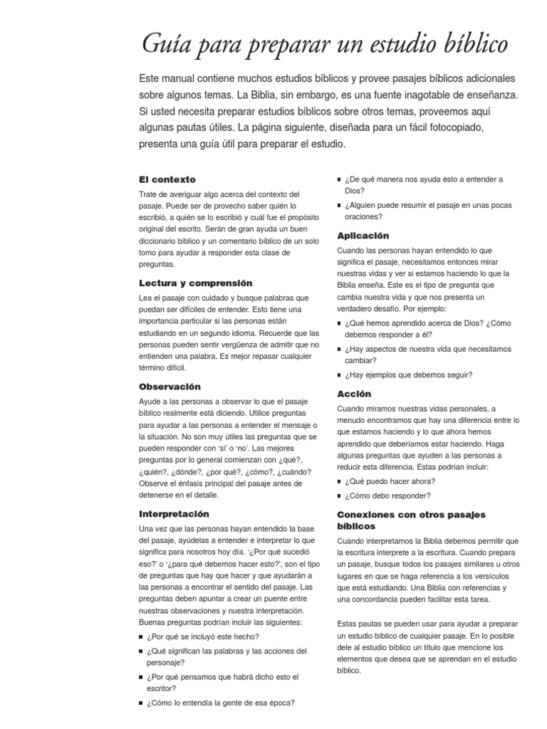 Guía para Preparar Estudios Bíblicos | PDF