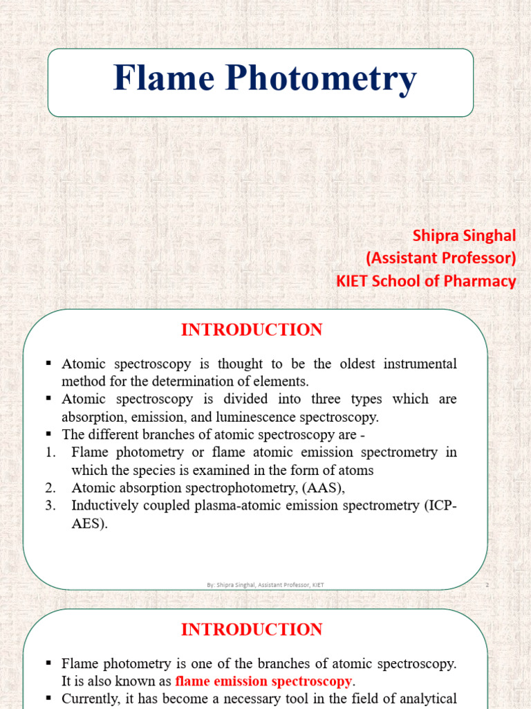 BP701T_Unit-2 (Flame Photometry) | PDF | Emission Spectrum | Spectroscopy