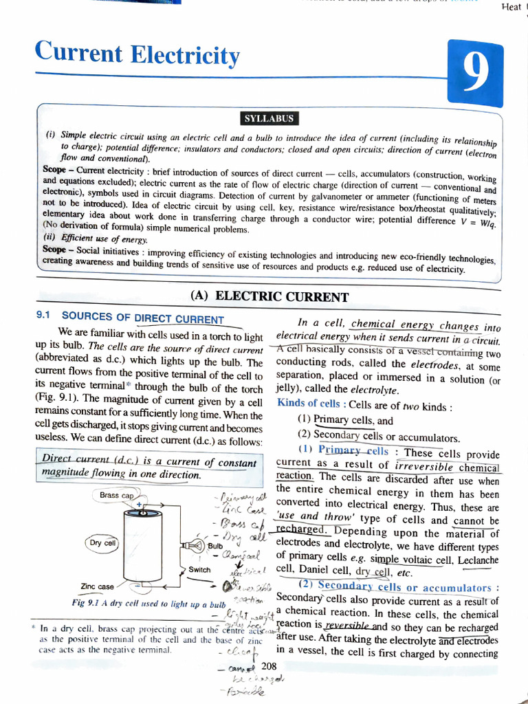 Consice Physics Class 9 Current Electricity | PDF